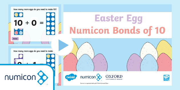 Easter Egg Number Bonds of 10 Numicon Shapes PowerPoint